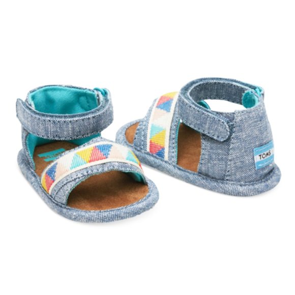 Toms | Shoes | New Toms Baby Shiloh Denim Chambray Fabric Geometric ...